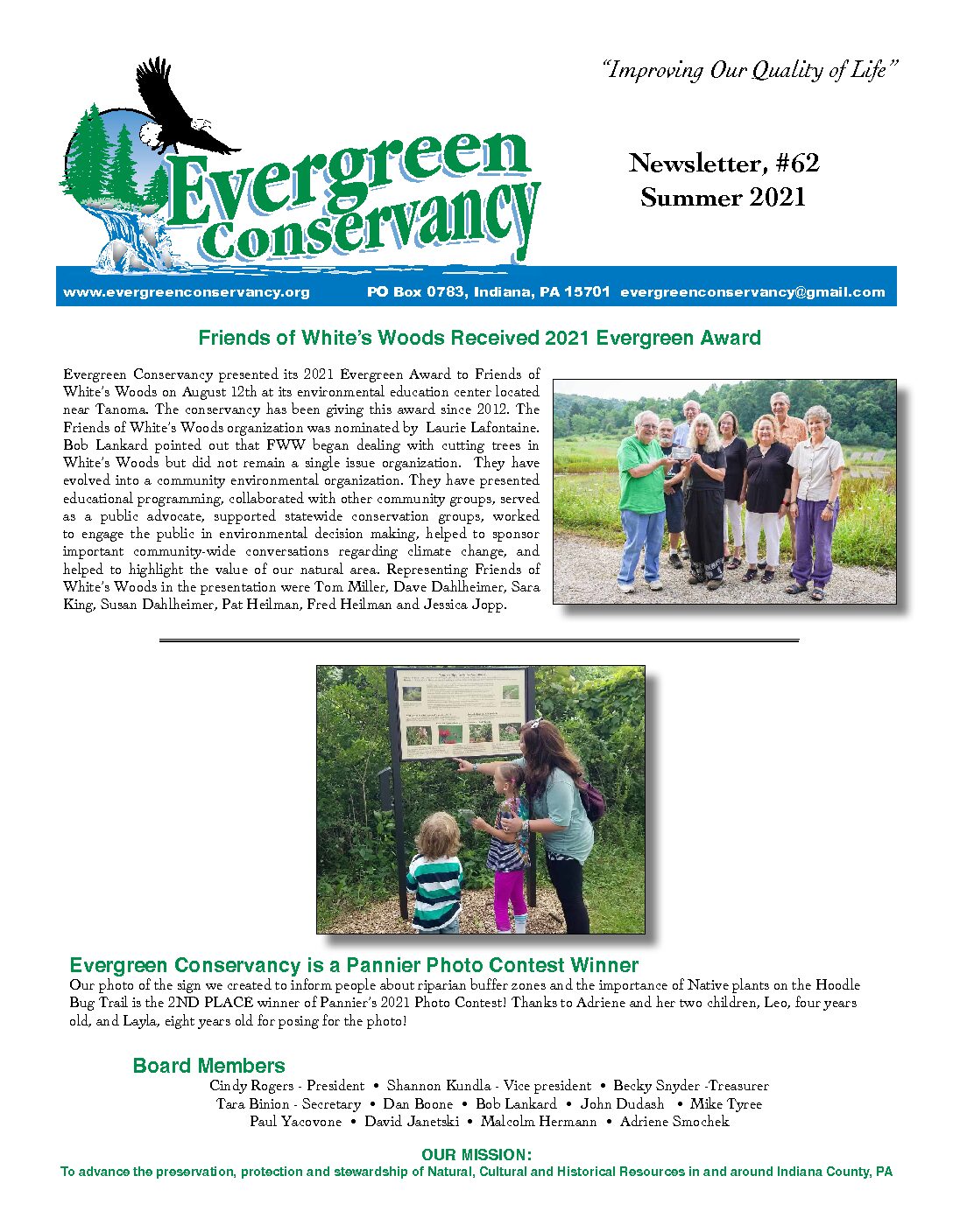 Evergreen Conservancy Newsletter Summer ’21 THIRD DRAFT | Evergreen ...