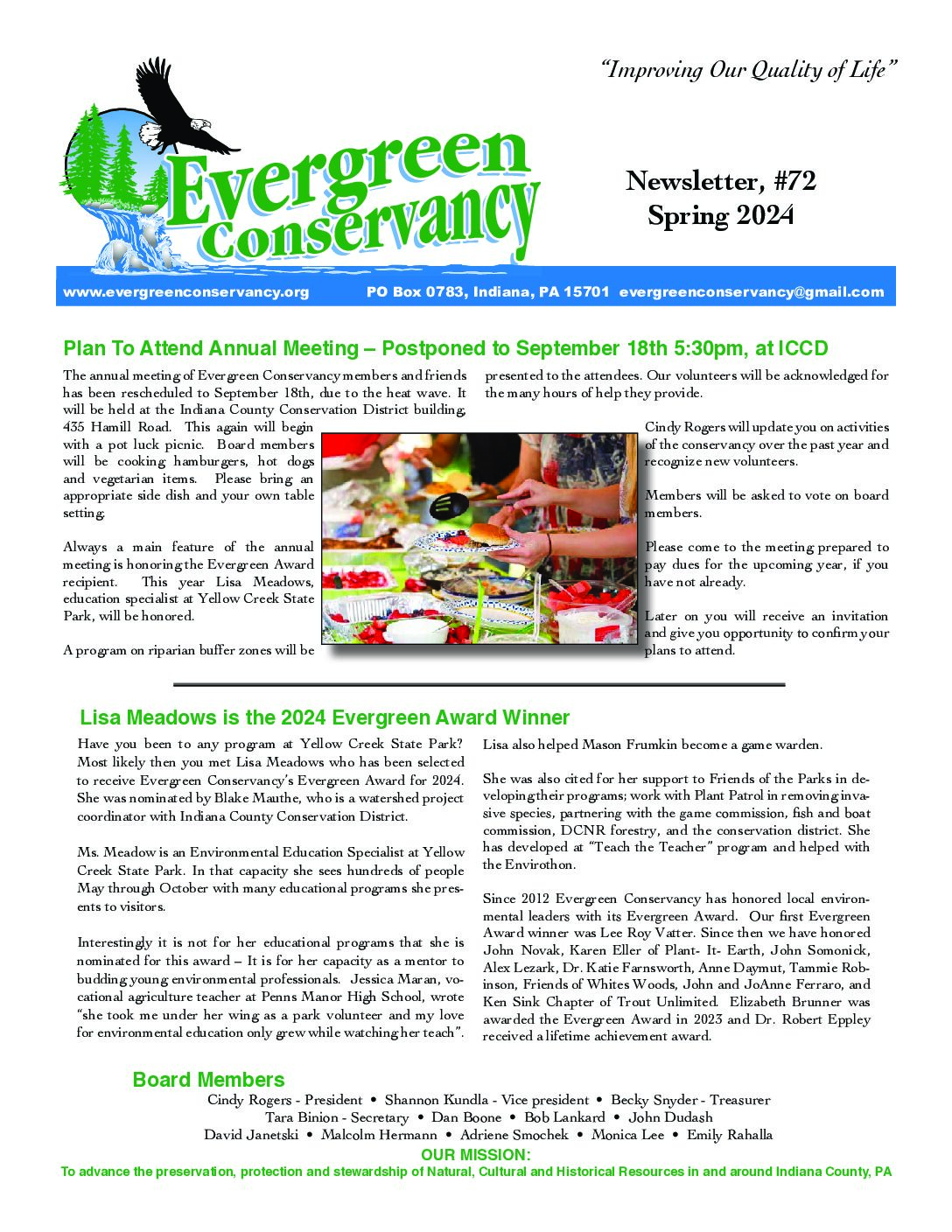 EC Revised Newsletter Revised spring 2024 | Evergreen Conservancy